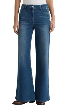 REISS Addie Wide Leg Jeans - Mid Blue