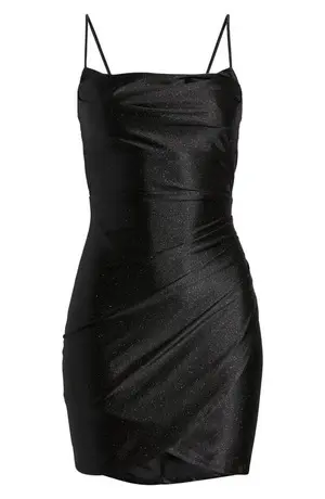 EMERALD SUNDAE Glitter Satin Mini Dress