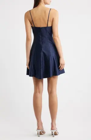 EMERALD SUNDAE Glitter Bow Front Sleeveless Mini Dress