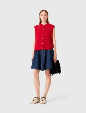 Maje Sleeveless Knit Top - Red