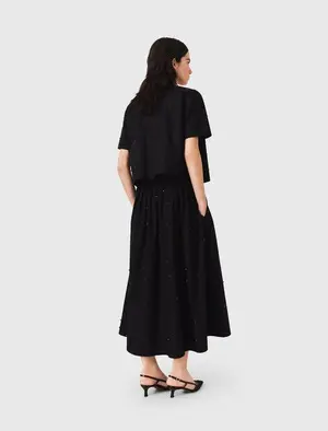 Maje Long Beaded And Rhinestone Skirt