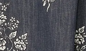 Max Mara Struzzo Floral Denim Midi Skirt