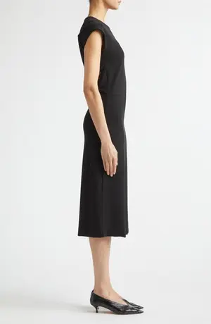 JIL SANDER Cap Sleeve Midi Dress With Back Slit