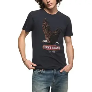 Lucky Brand Eagle Cotton Graphic T-shirt - Total Eclipse