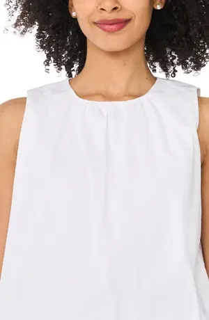 CECE DUPRAZ Cotton Poplin Bubble Top - White