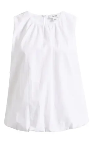 CECE DUPRAZ Cotton Poplin Bubble Top - White