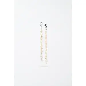 ZYNNIA COLLECTIVE Dew Pearl Strand Earrings - Silver