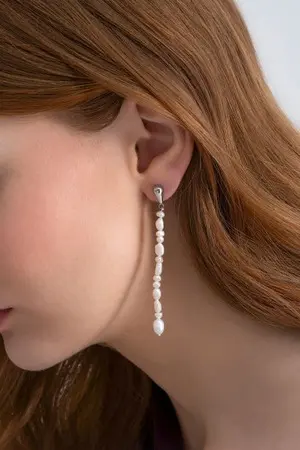 ZYNNIA COLLECTIVE Dew Pearl Strand Earrings