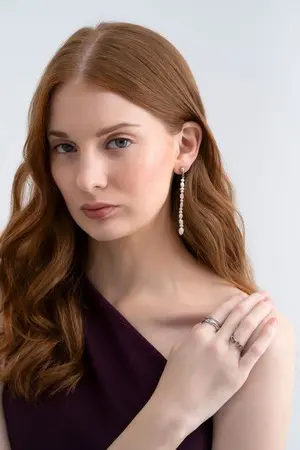 ZYNNIA COLLECTIVE Dew Pearl Strand Earrings