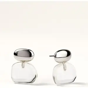 ZYNNIA COLLECTIVE Pebble Stack Studs - Silver