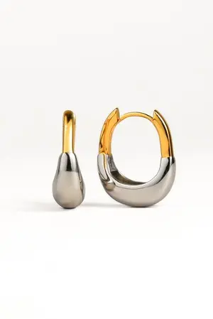 ZYNNIA COLLECTIVE Dual Arc Hoop Earrings - Two Tone
