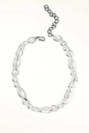 ZYNNIA COLLECTIVE See Through Pebble Necklace - Silver