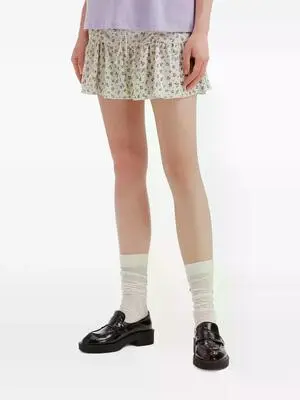 B+AB Floral Print Ruched Skirt