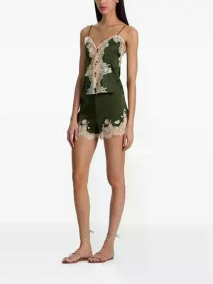 Alice + Olivia Lace-trimmed Satin Slip Top