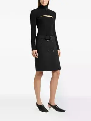 COURREGES Double-breasted Belted Mini Skirt