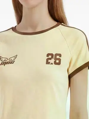 MINI CREAM Contrast-trim Raglan Sleeve T-shirt