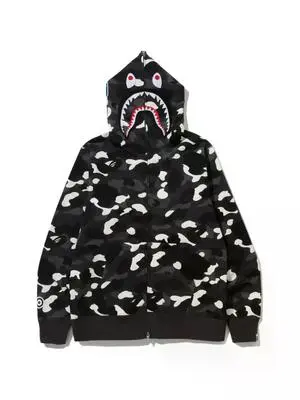 A BATHING APE Shark Camouflage Hoodie - Black
