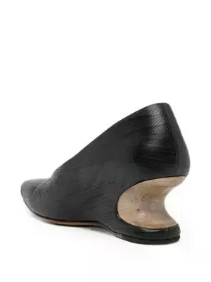 DOYS Turin Pumps With Crinkled Effect And Cut-out Wedge Heel
