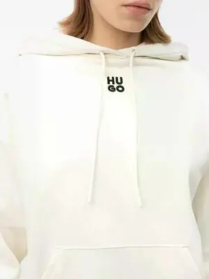 Hugo Logo Print Drawstring Hoodie