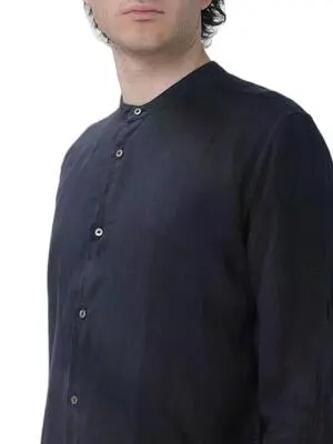 BROOKSFIELD Mandarin-collar Linen Shirt
