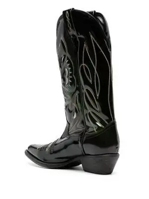 Dsquared2 Stitched Leather Western Boots
