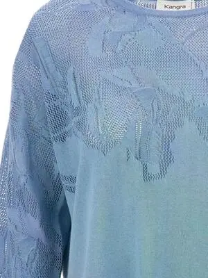 KANGRA Openwork Detail Three-quarter Sleeve Sweater