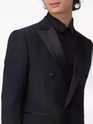 Emporio Armani Double-breasted Virgin-wool Suit