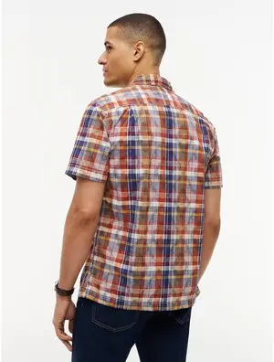 Tommy Hilfiger Regular Fit Ikat Plaid Camp Shirt