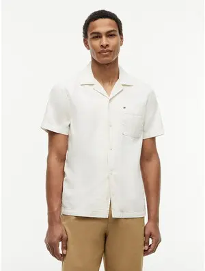 Tommy Hilfiger Regular Fit Denim Camp Shirt - Ecru
