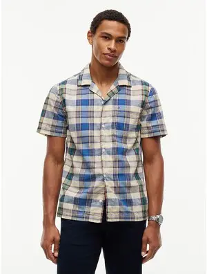 Tommy Hilfiger Regular Fit Ikat Plaid Camp Shirt