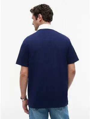 Tommy Hilfiger Classic Fit Wicking Rugby Polo - Light Navy