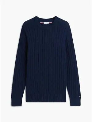 Tommy Hilfiger Relaxed Fit Textured Rib-knit Crewneck Sweater