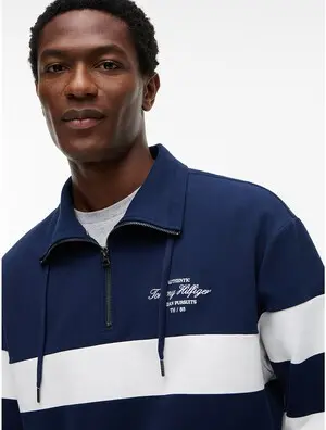 Tommy Hilfiger Breton Stripe Quarter-zip Sweatshirt