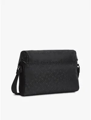 Tommy Hilfiger Flag Logo Jacquard Satchel With Flap Closure