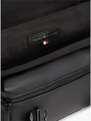 Tommy Hilfiger Flag Logo Jacquard Satchel With Flap Closure