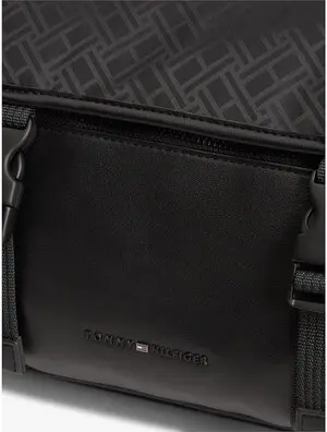 Tommy Hilfiger Flag Logo Jacquard Satchel With Flap Closure