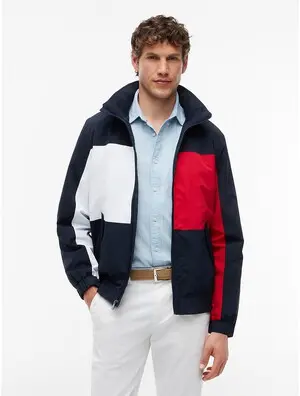 Tommy Hilfiger Water-repellent Flag Logo Jacket - Navy