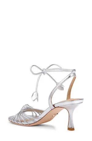 Badgley Mischka Yelena Ankle Wrap Sandal - Silver Metallic
