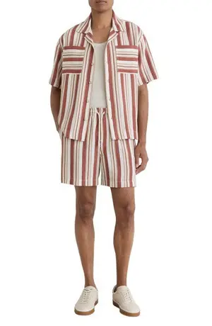 REISS Mararani Stripe Drawstring Shorts