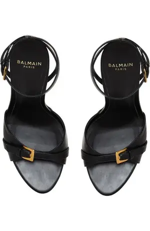 Balmain Anthem Smooth Leather Sandals