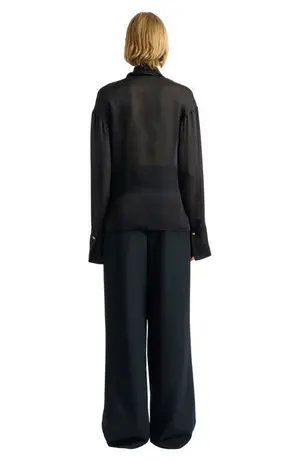 Balmain Silk Shirt With Tie Collar