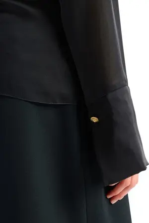 Balmain Silk Shirt With Tie Collar