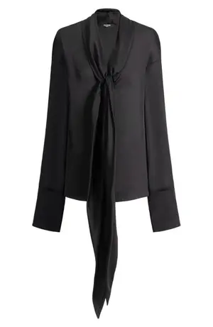 Balmain Silk Shirt With Tie Collar