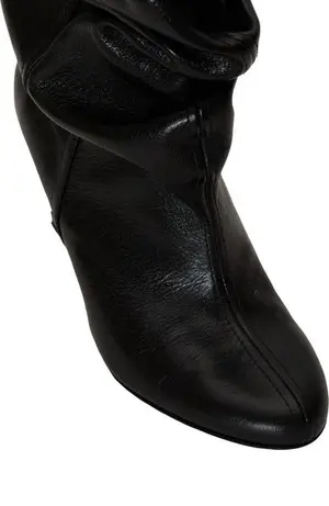Balmain No Wedge Textured Leather Ankle Boots