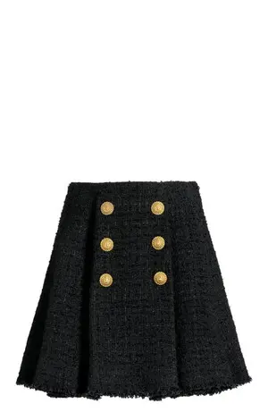 Balmain Flared Tweed Skirt