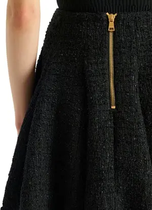 Balmain Flared Tweed Skirt