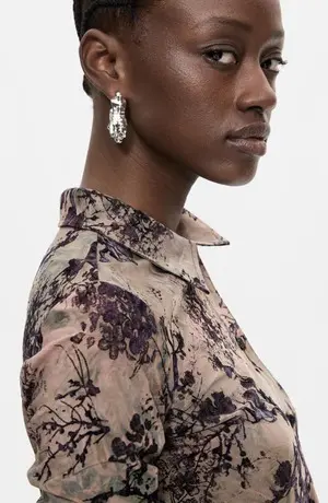 Desigual Print Stretch Button-up Shirt