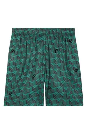 PURPLE BRAND Resort Shorts With Cubist Logo Pattern