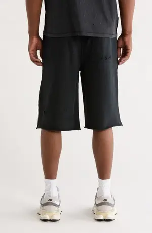 PURPLE BRAND Logo Graphic Relaxed Fit Cotton Shorts