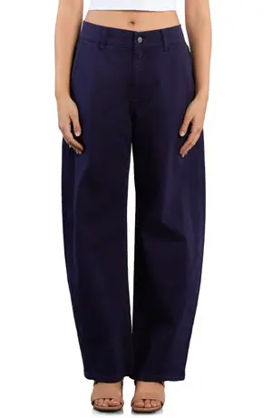 WASH LAB DENIM Sweetheart Stripe Barrel Leg Jeans - Eclipse